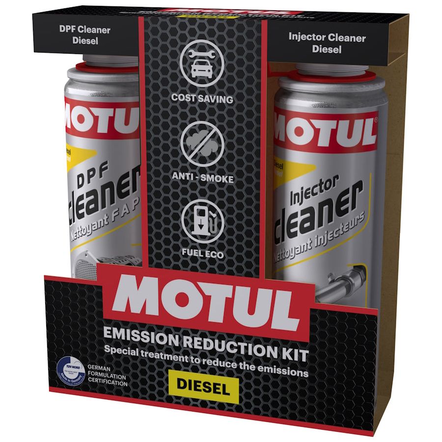 Motul Emission Reduction Kit (Diesel) DPF Cleaner 300ML & Injector Cle ...