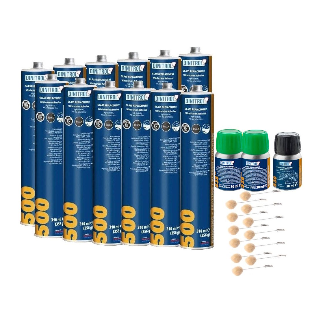 DINITROL 500 WINDSCREEN FITTING KIT BONDING ADHESIVE GLUE SEALANT GLAS ...
