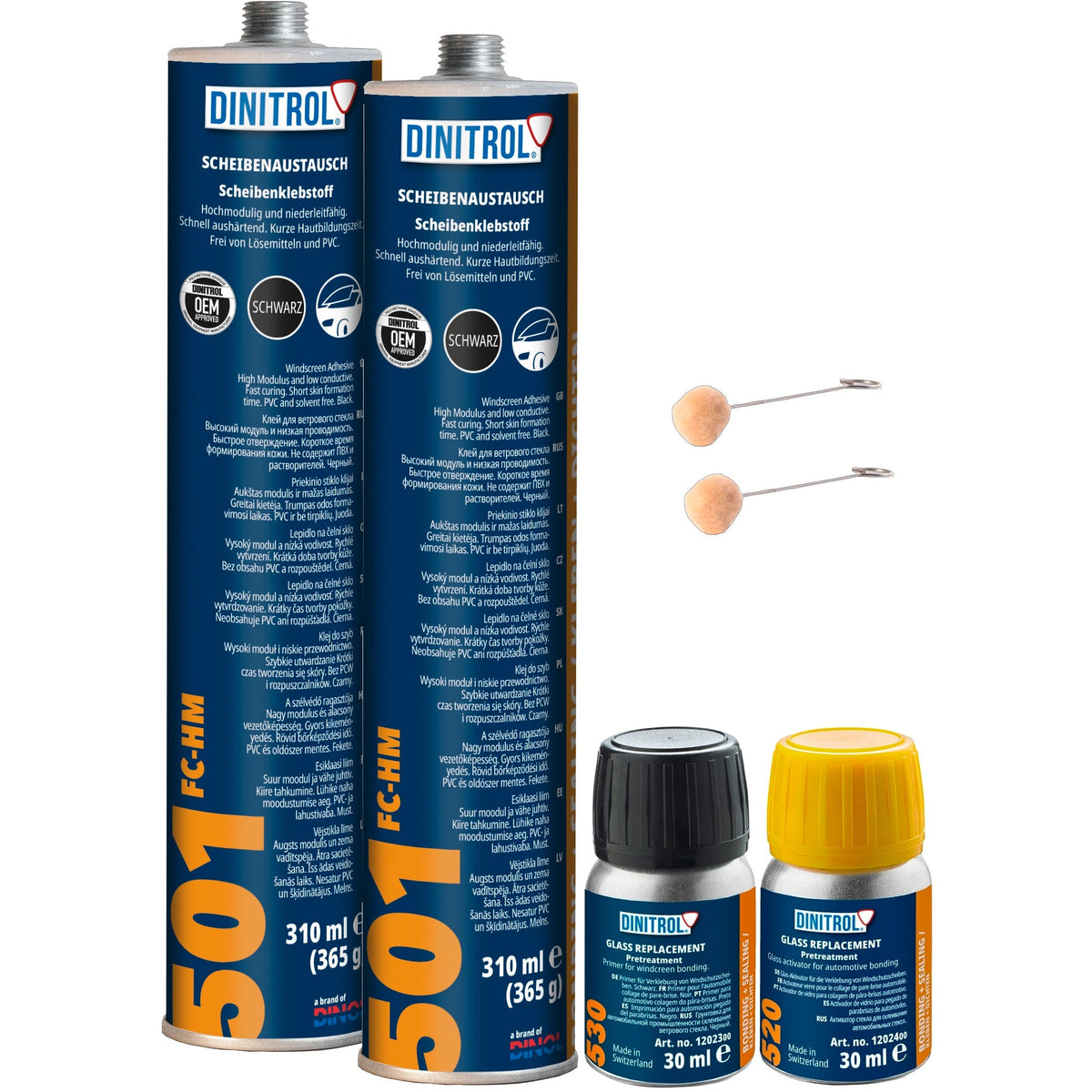 DINITROL 501 FAST CURE LARGE WINDSCREEN FITTING BOND ADHESIVE GLUE SEA ...