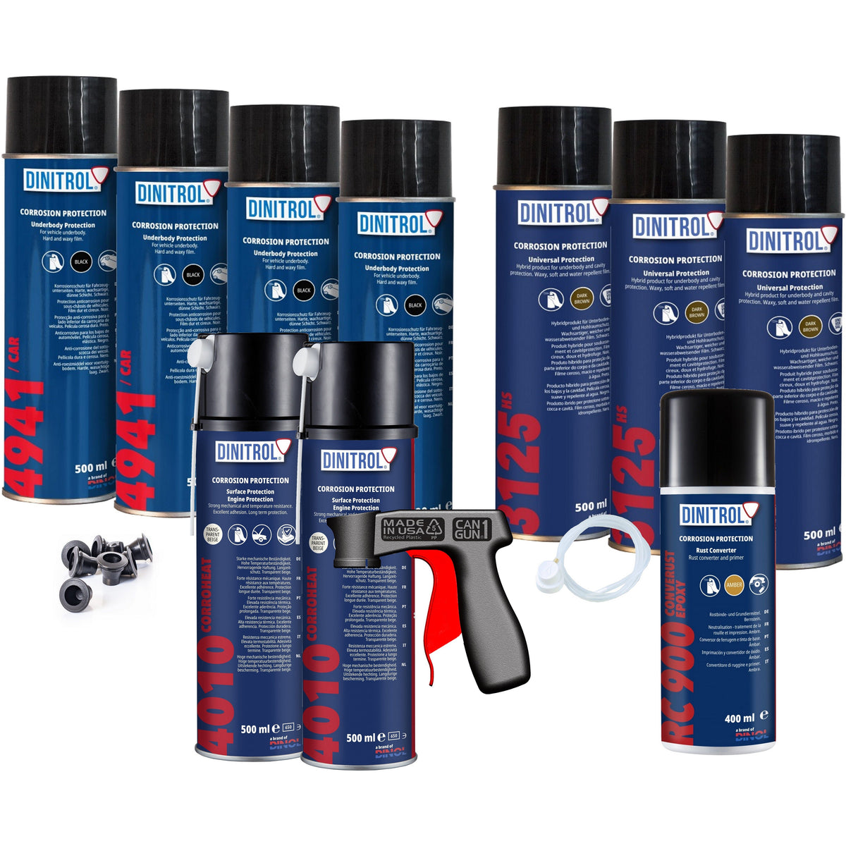 DINITROL MAZDA MX5 RUST CONVERTER CAVITY WAX RUST PROOFING AEROSOL KIT ...