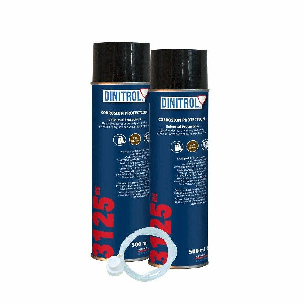 DINITROL 3125HS RUST PROOFING CAVITY WAX 500ml 2x AEROSOL + Extension ...