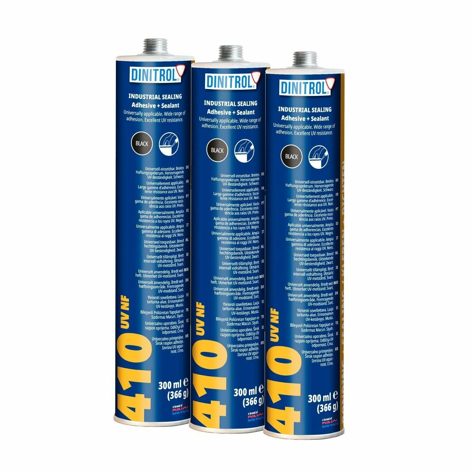 DINITROL 410NF BLACK BODY KIT SPOILER FIXING ADHESIVE GLUE CAR BODY RE ...