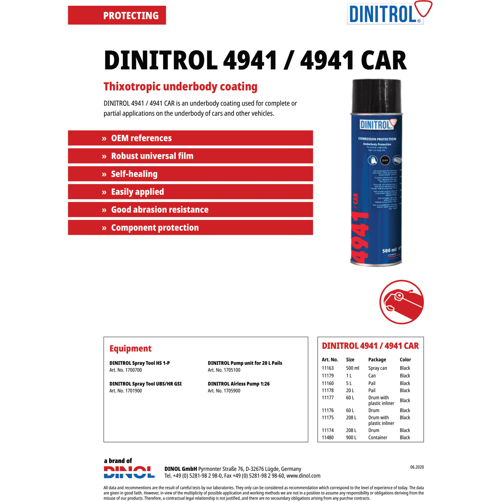 DINITROL 4941 UNDERBODY CHASSIS RUST PROOFING WAX 500ml 4x AEROSOL + C ...