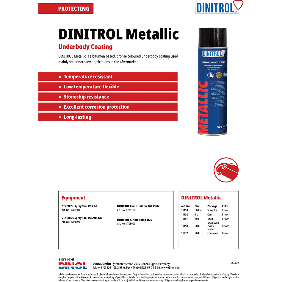 Dinitrol Metallic Brown Rust Proofing Car Underbody Wax Brown 500ML Ae ...