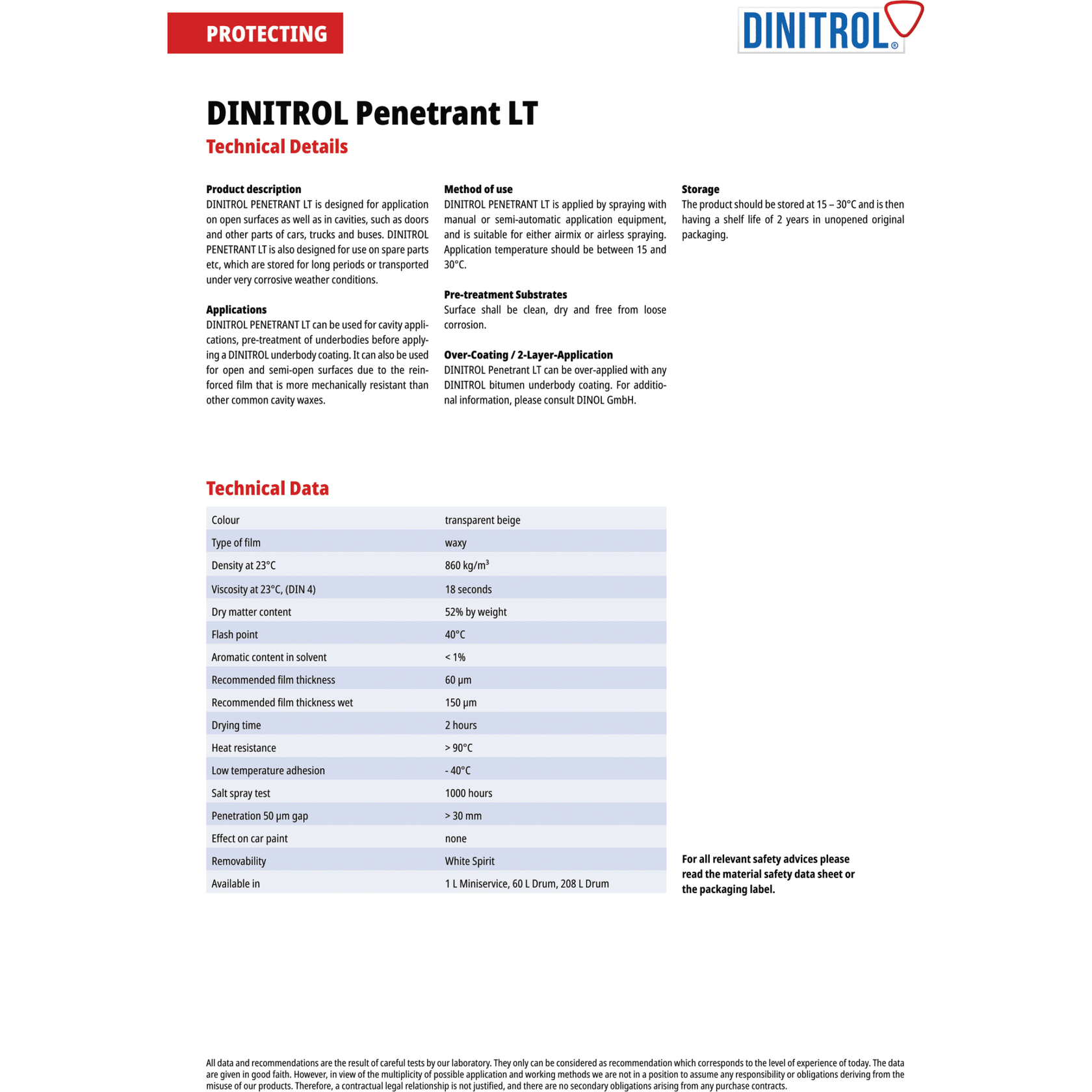 DINITROL PENETRANT LT CAVITY WAX 500ml Aerosol 1147001 – World of Lubricant