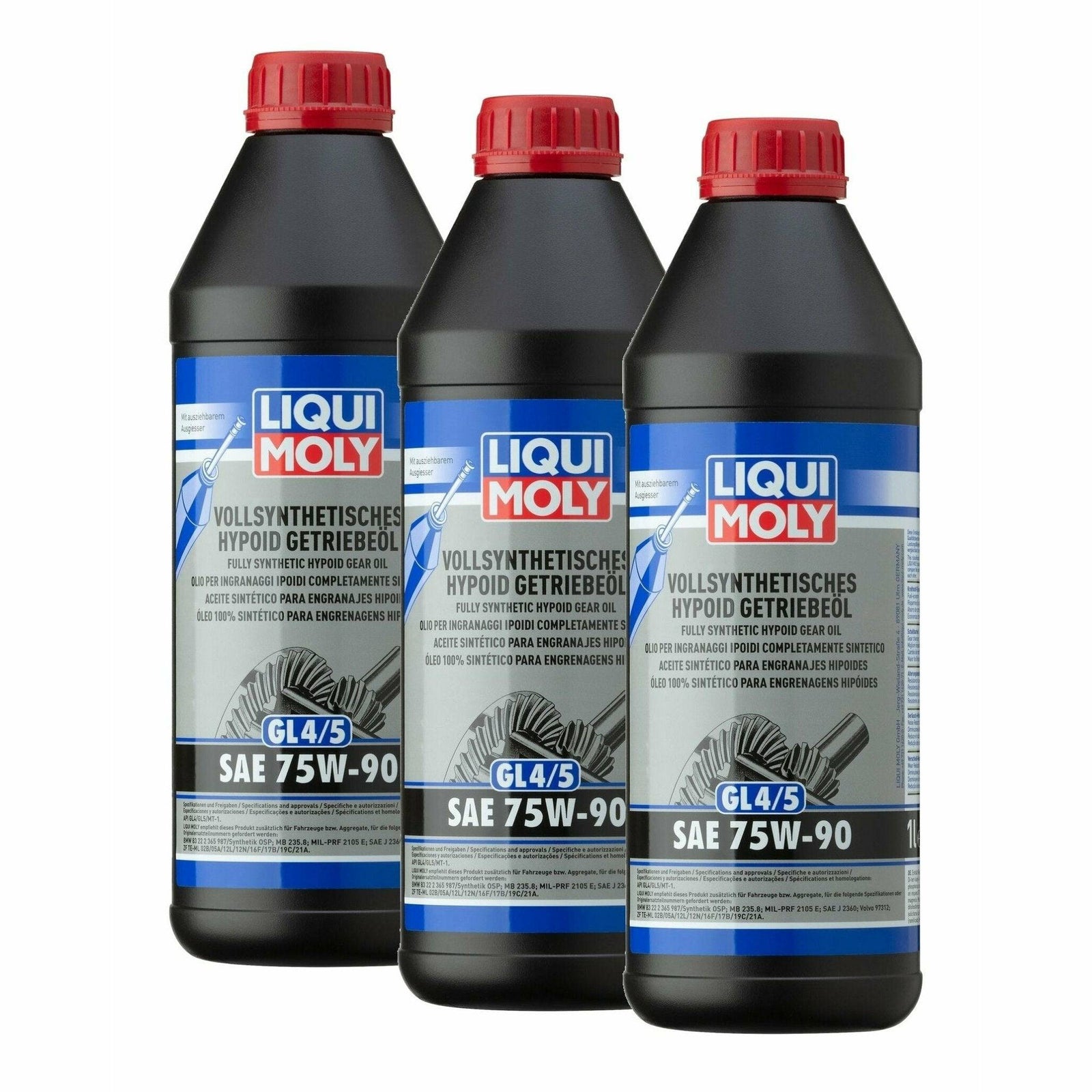 Liqui Moly 75W90 Gear Oil GL4/5 Fully Synthetic Hypoid High Performanc ...