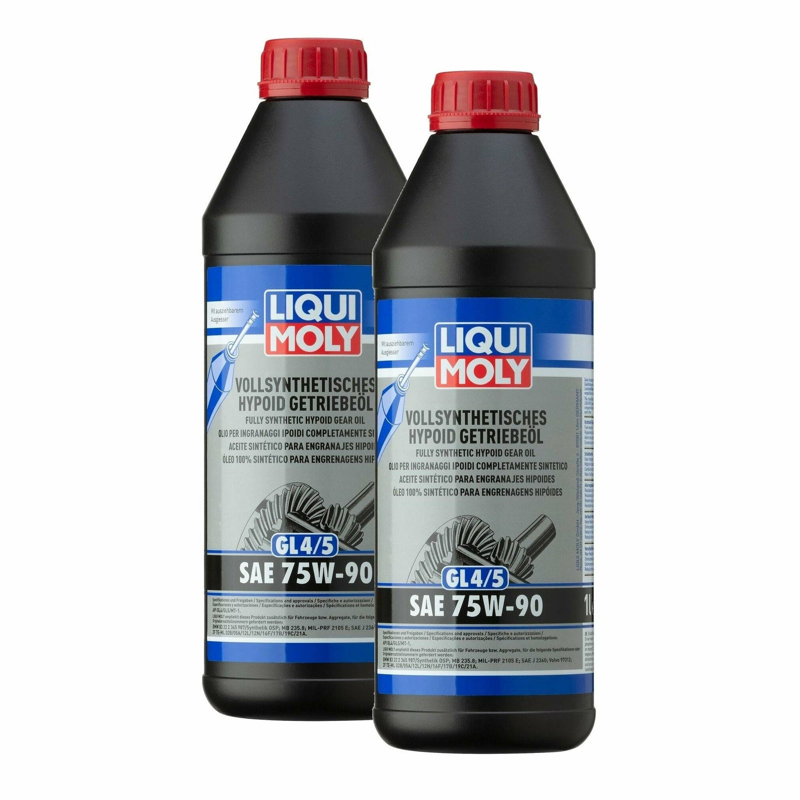 Liqui Moly 75W90 Gear Oil GL4/5 Fully Synthetic Hypoid High Performanc ...