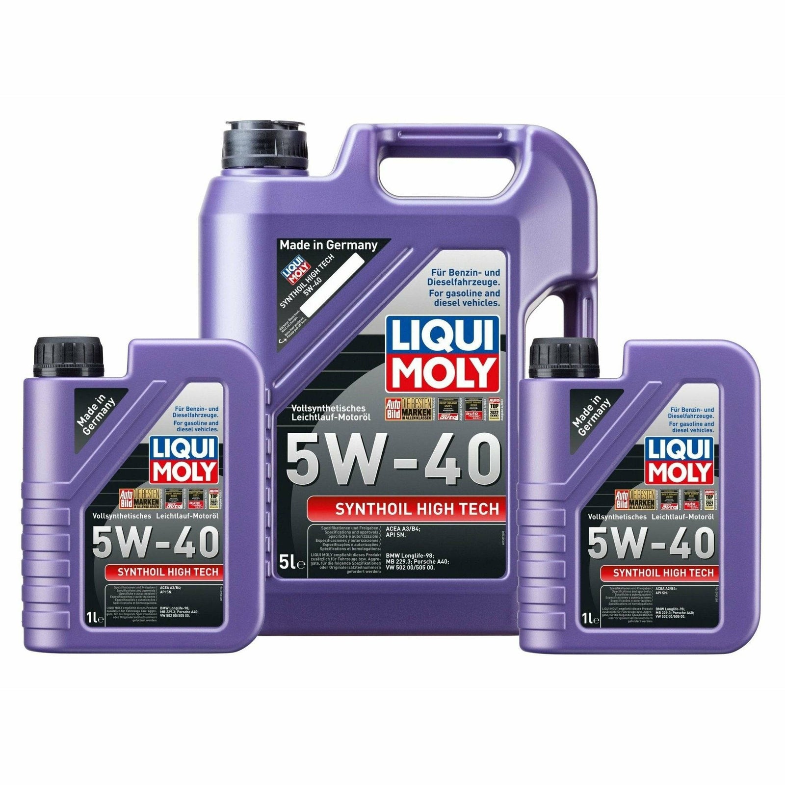 Liqui Moly SYNTHOIL HIGH TECH SAE 5W-40 ACEA A3/B4 API SM 1307 5 Liters ...