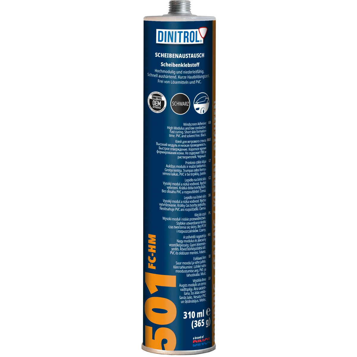 DINITROL 501 FAST CURE WINDSCREEN FITTING BOND ADHESIVE GLUE SEALANT G ...